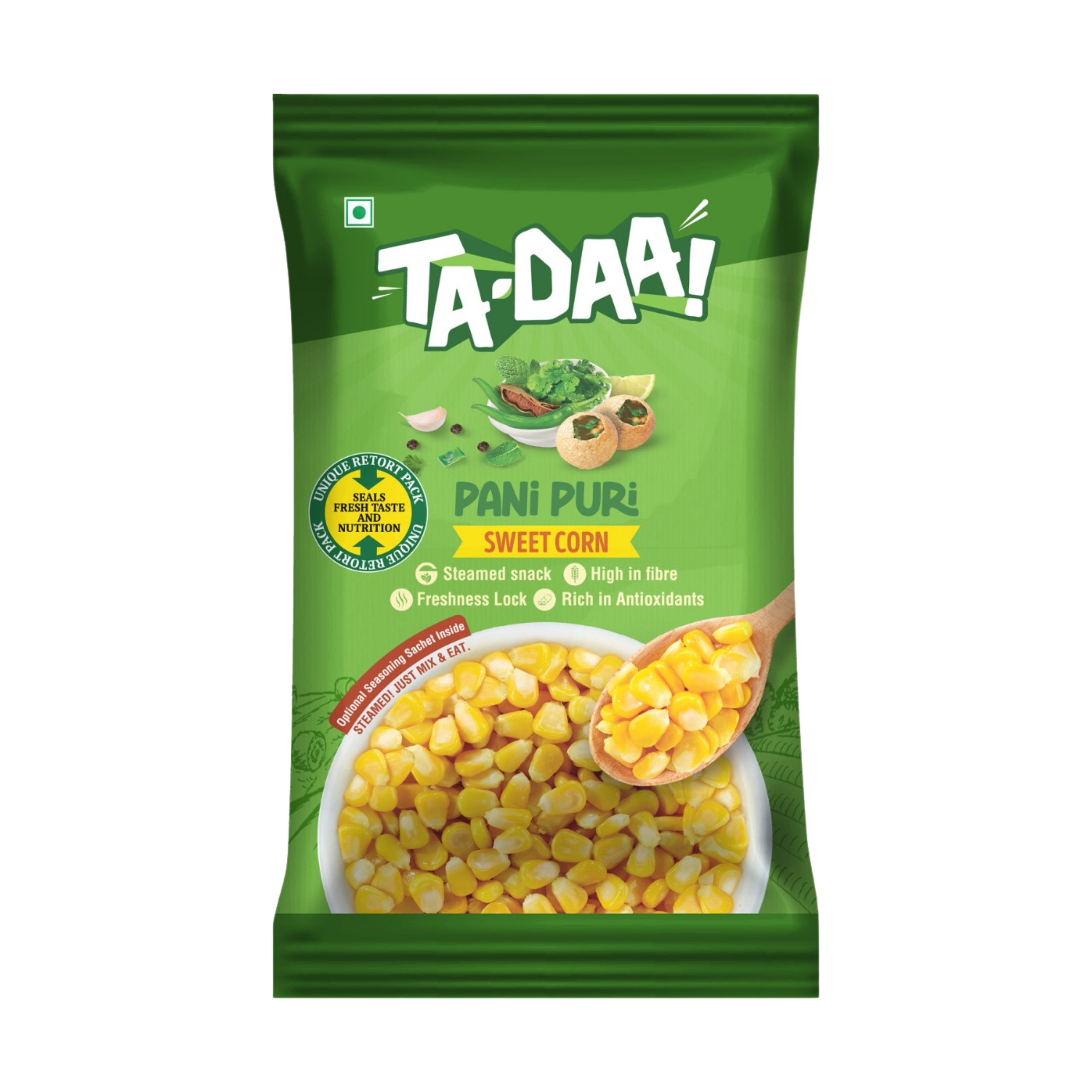Steamed Sweet Corn Kernels Pani-Puri – Tadaa
